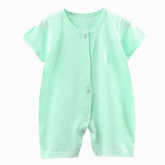 CAUYDY Baby Boys Girls Solid Romper Snap Up Jumpsuits Short Sleeve One ...