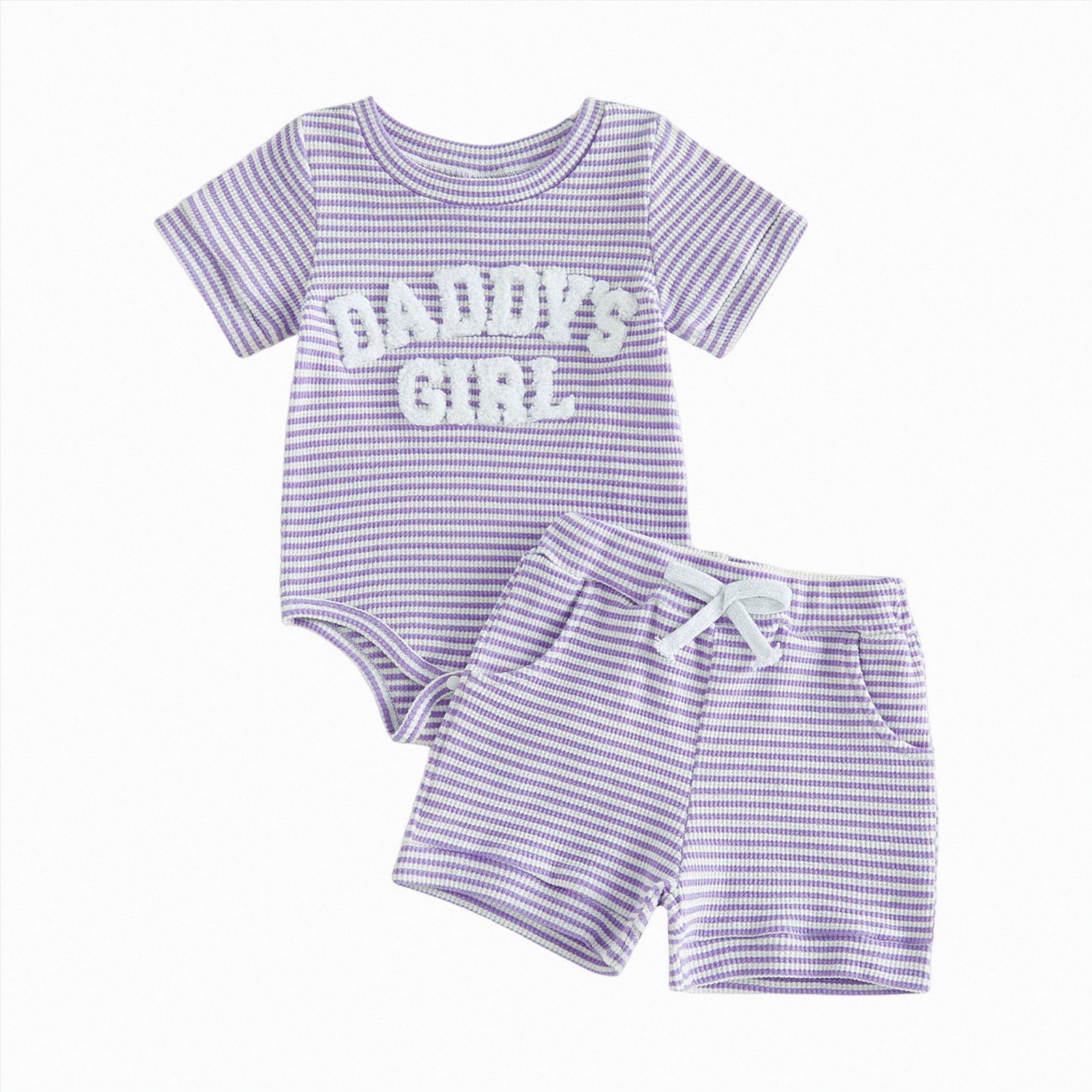 CAUYDY Baby Girls Bodysuit Preemie Girl Short Sleeve Clothing Set ...