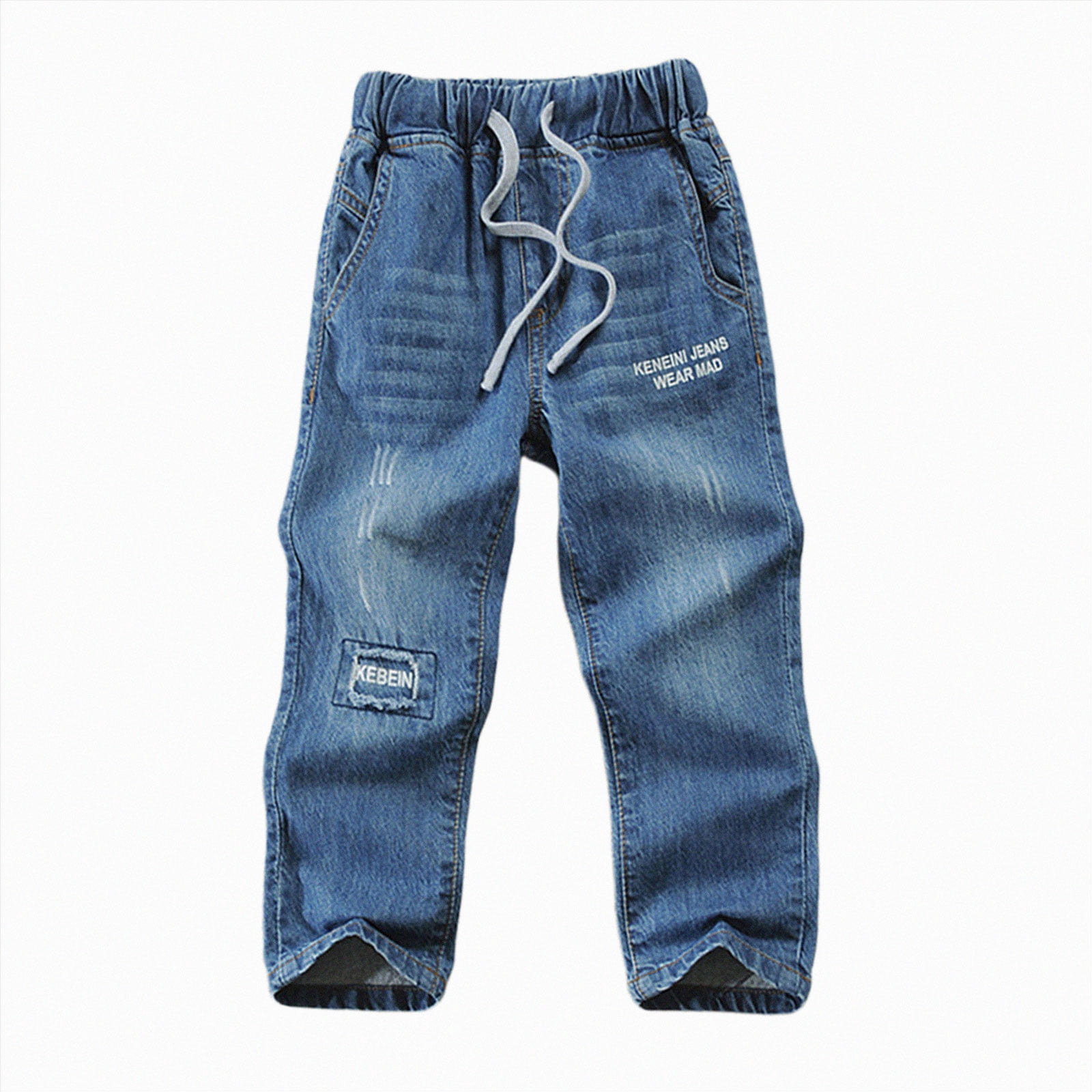 CAUYDY Boy's Kids Baggy Jeans Elastic Waist Pull On Denim Pants ...