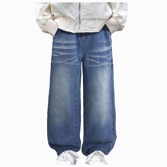 CAUYDY Boys Baggy Jeans - Comfortable Streetwear Elastic Waist Pants ...