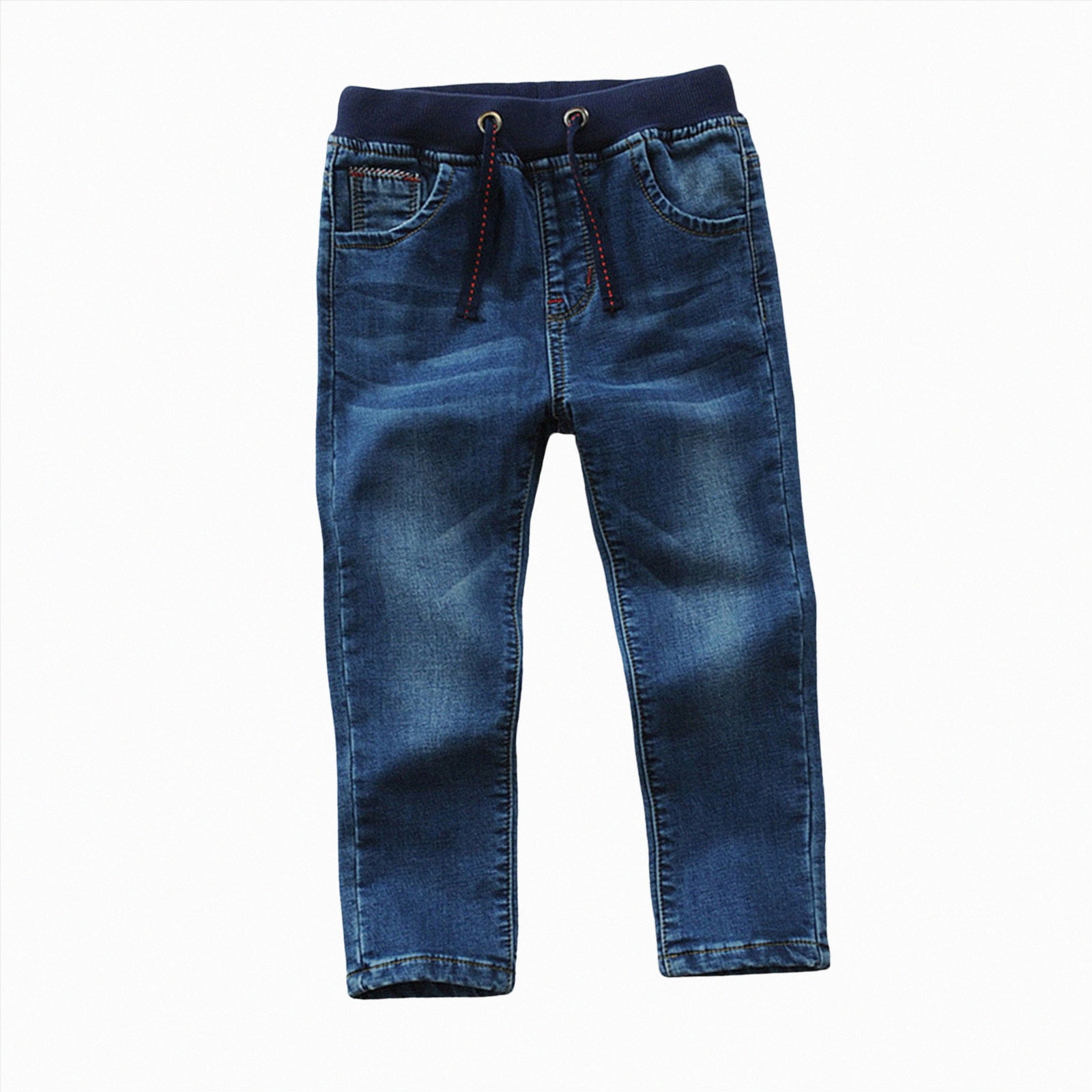 CAUYDY Boys Baggy Jeans Elastic Waist Straight Leg Stretch Denim Pants ...