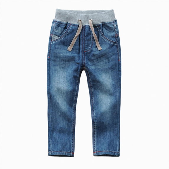 CAUYDY Boys Baggy Jeans, Wide Leg Elastic Waist Denim Pants Loose Fit ...