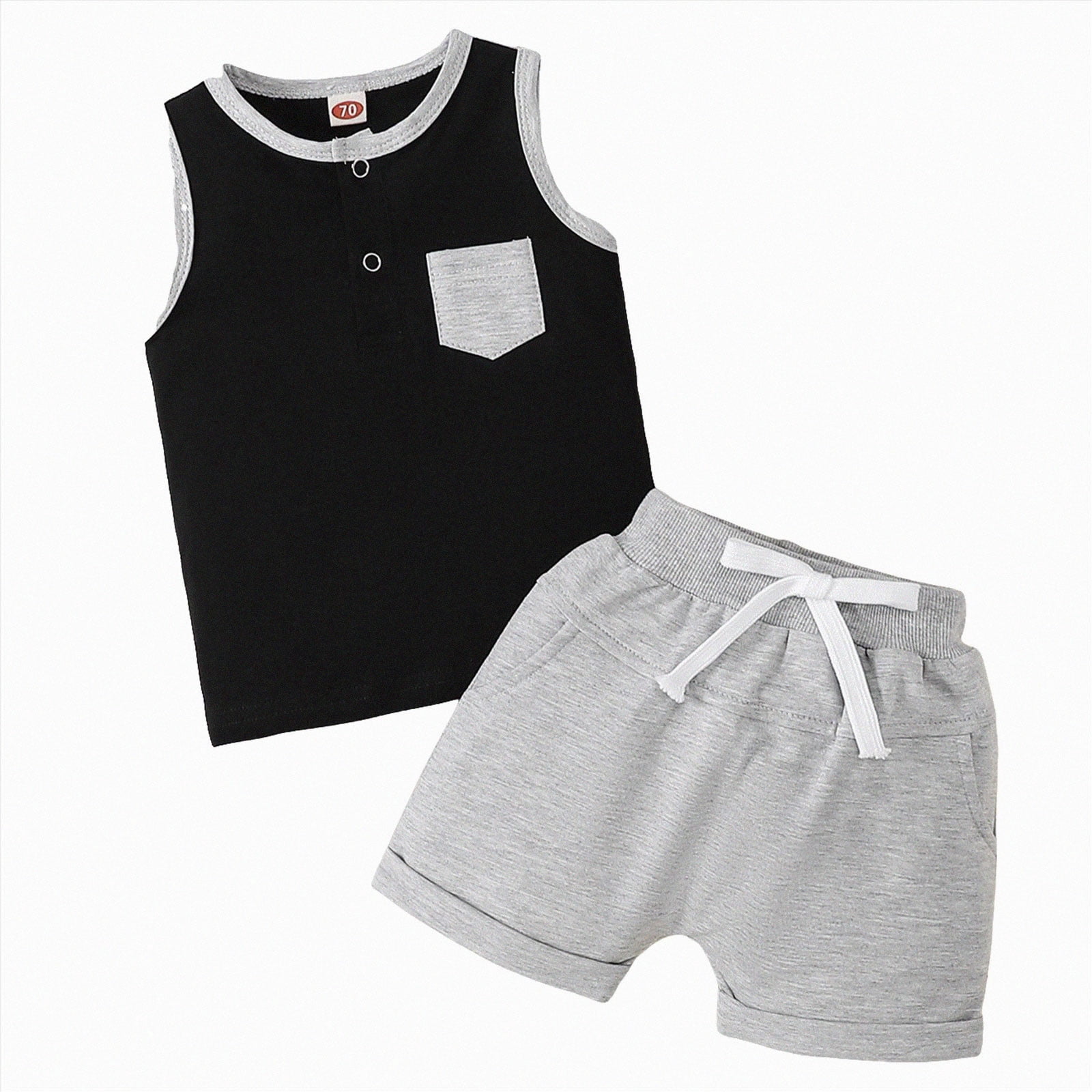 CAUYDY Boys Clothes Cartoon Print Tank Tops Boy Outfits + Shorts with ...