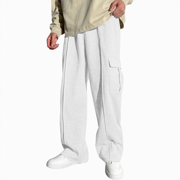 CAUYDY Boys Fleece Cargo Sweatpants Kids Athletic Wide Leg Joggers with ...