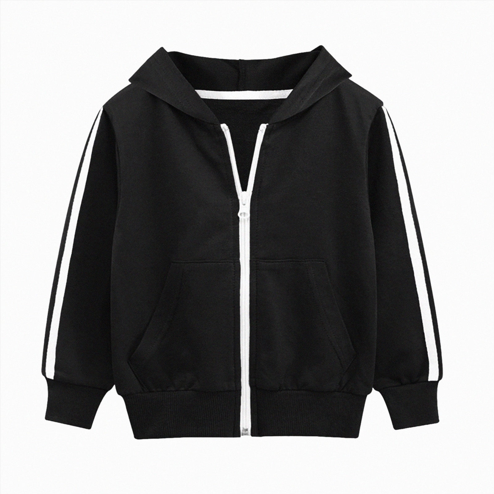 CAUYDY Boys Full Zip Fleece Hoodless Hoodies Neck Sweatshirts Kids Zip ...