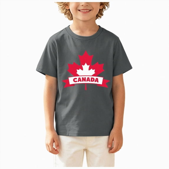 CAUYDY Boys Girls Canada Day T-Shirt, Kids Cute Maple Leaf Cute Canada ...