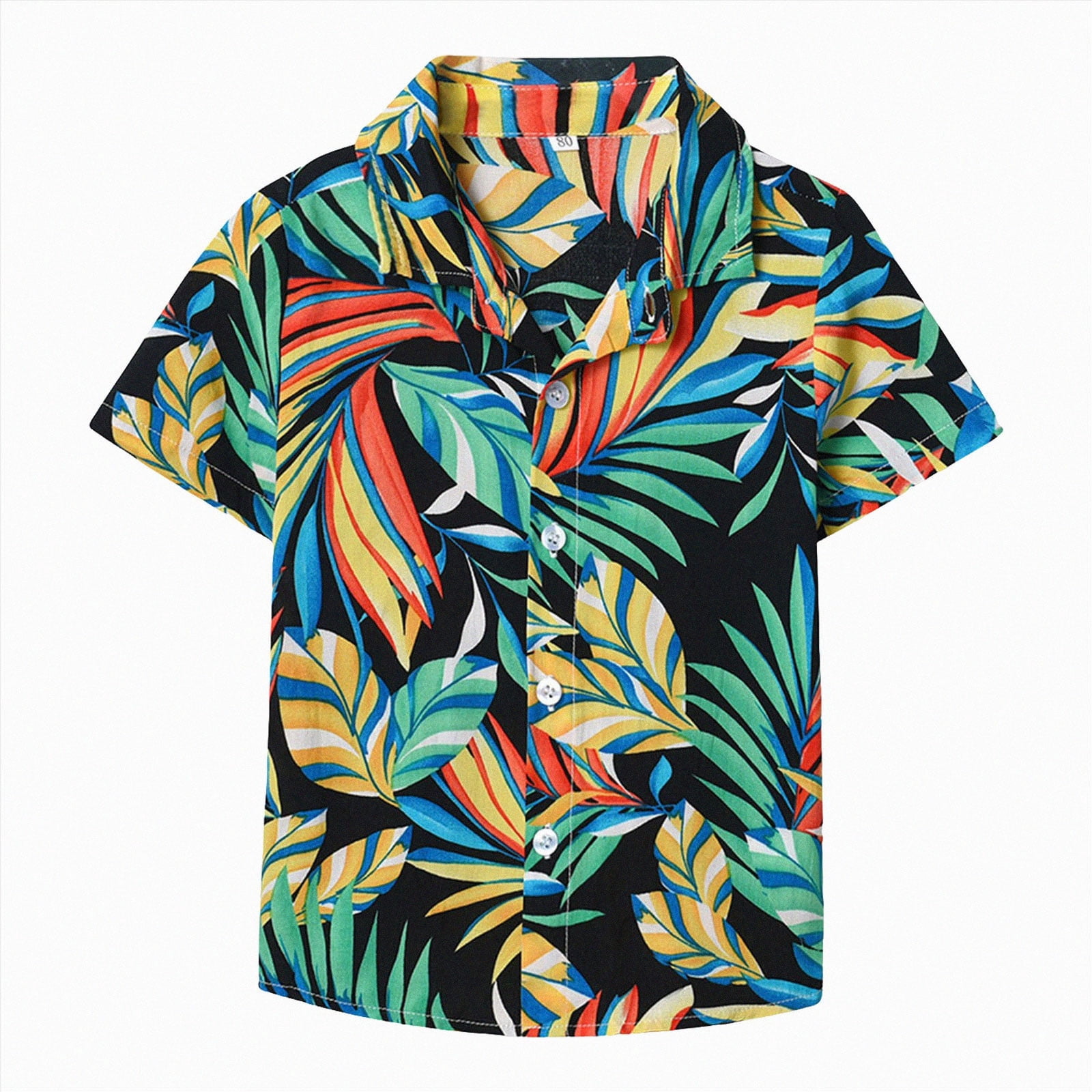 CAUYDY Boys Hawaiian Shirt Short Sleeve Button Down Shirt Casual Floral ...