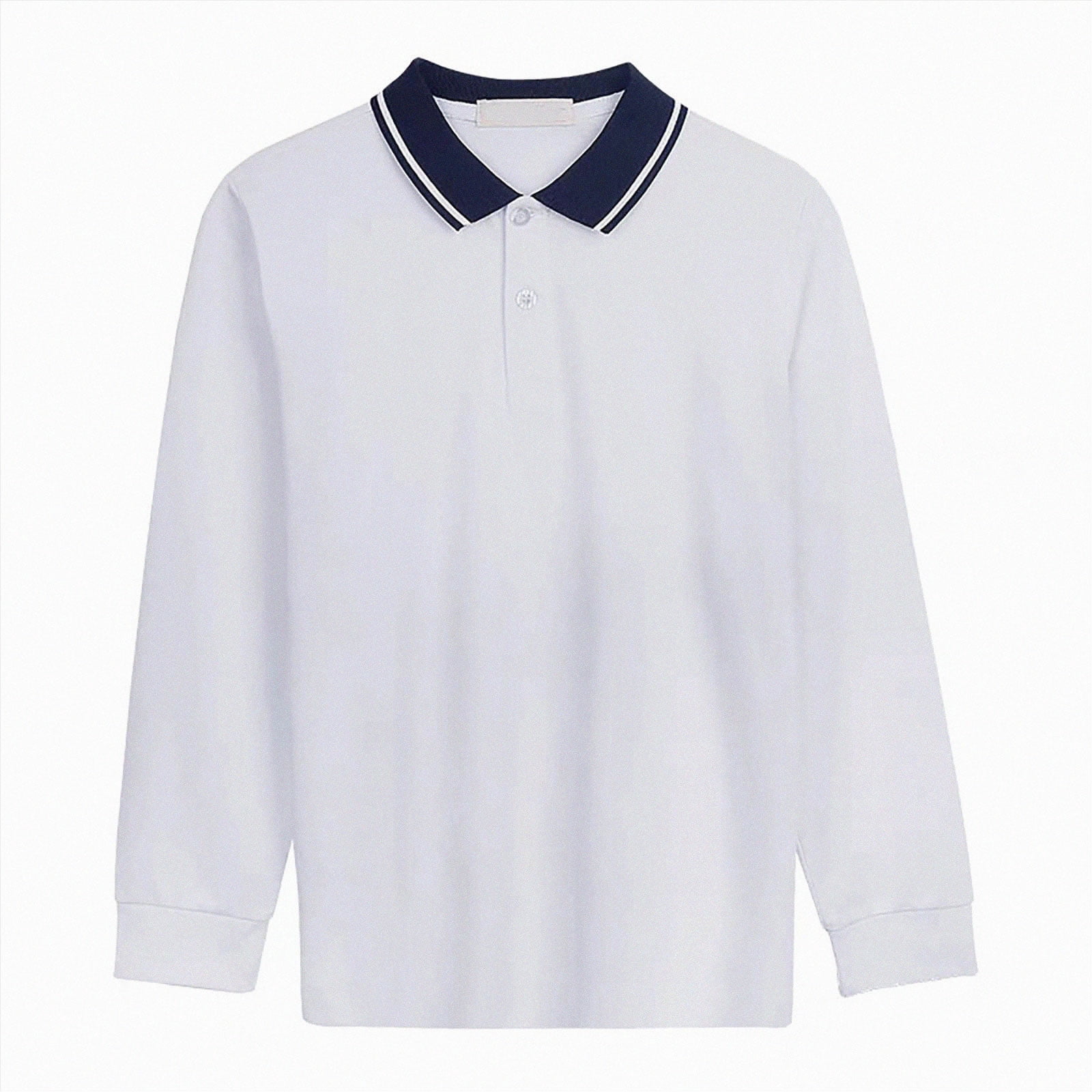 CAUYDY Boys Long Sleeve Polo Shirt Kids Casual Collared School Uniform ...