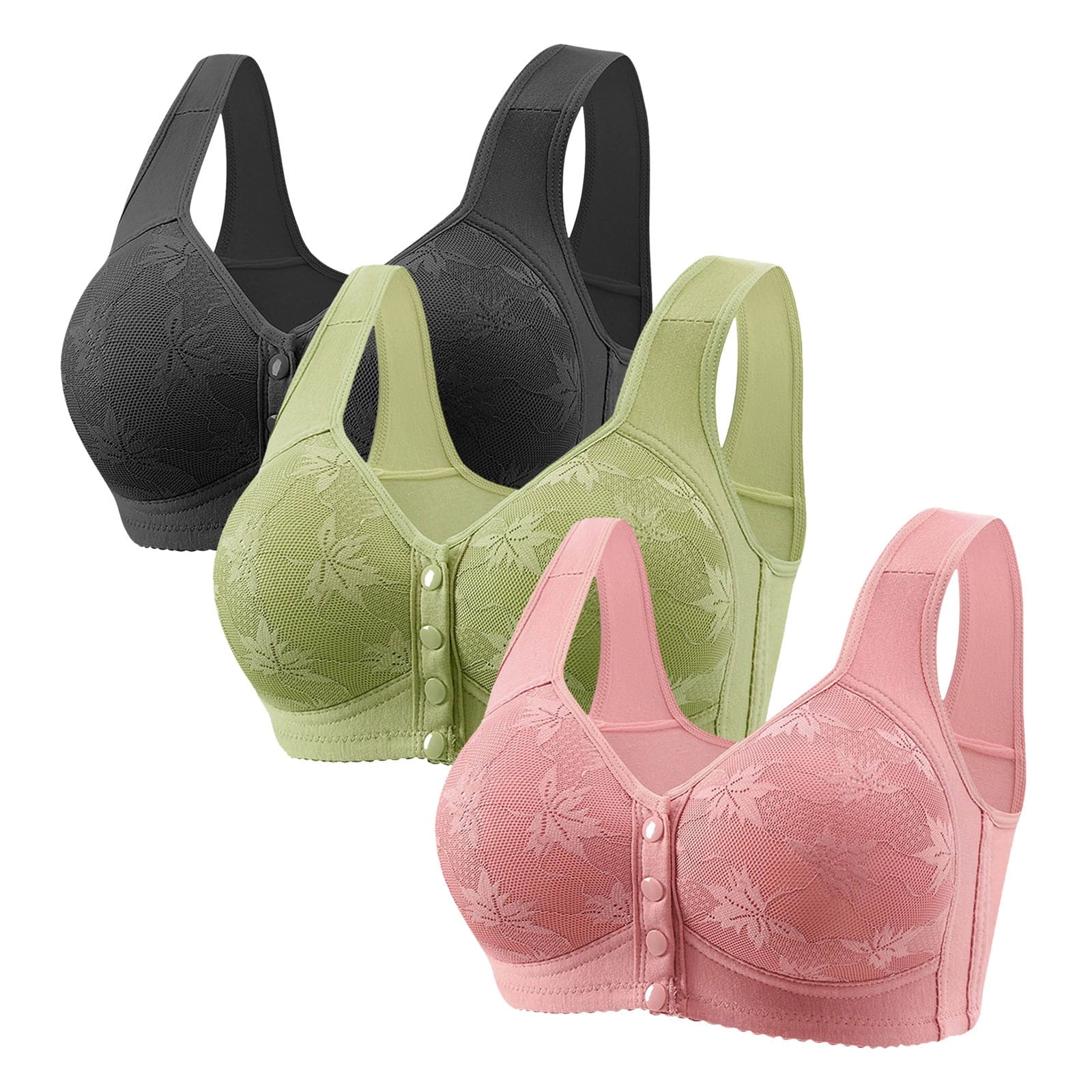 CAUYDY Bras for Older Women, New Comfortable Convenient Front Close ...