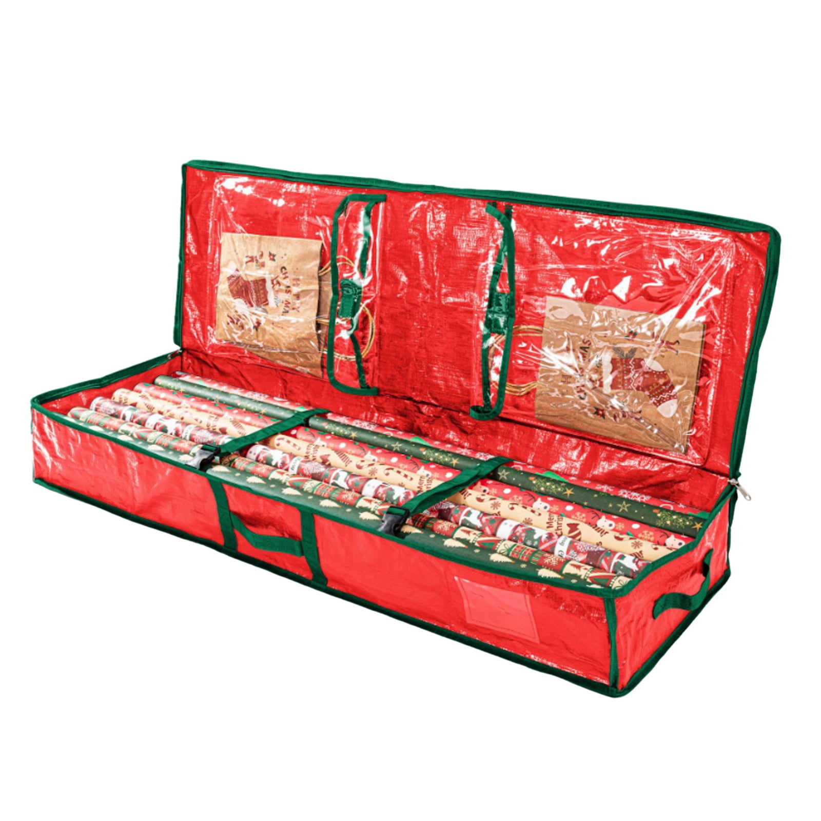 CAUYDY Christmas Storage Organizer, Heavy Duty Wrapping Paper Storage ...