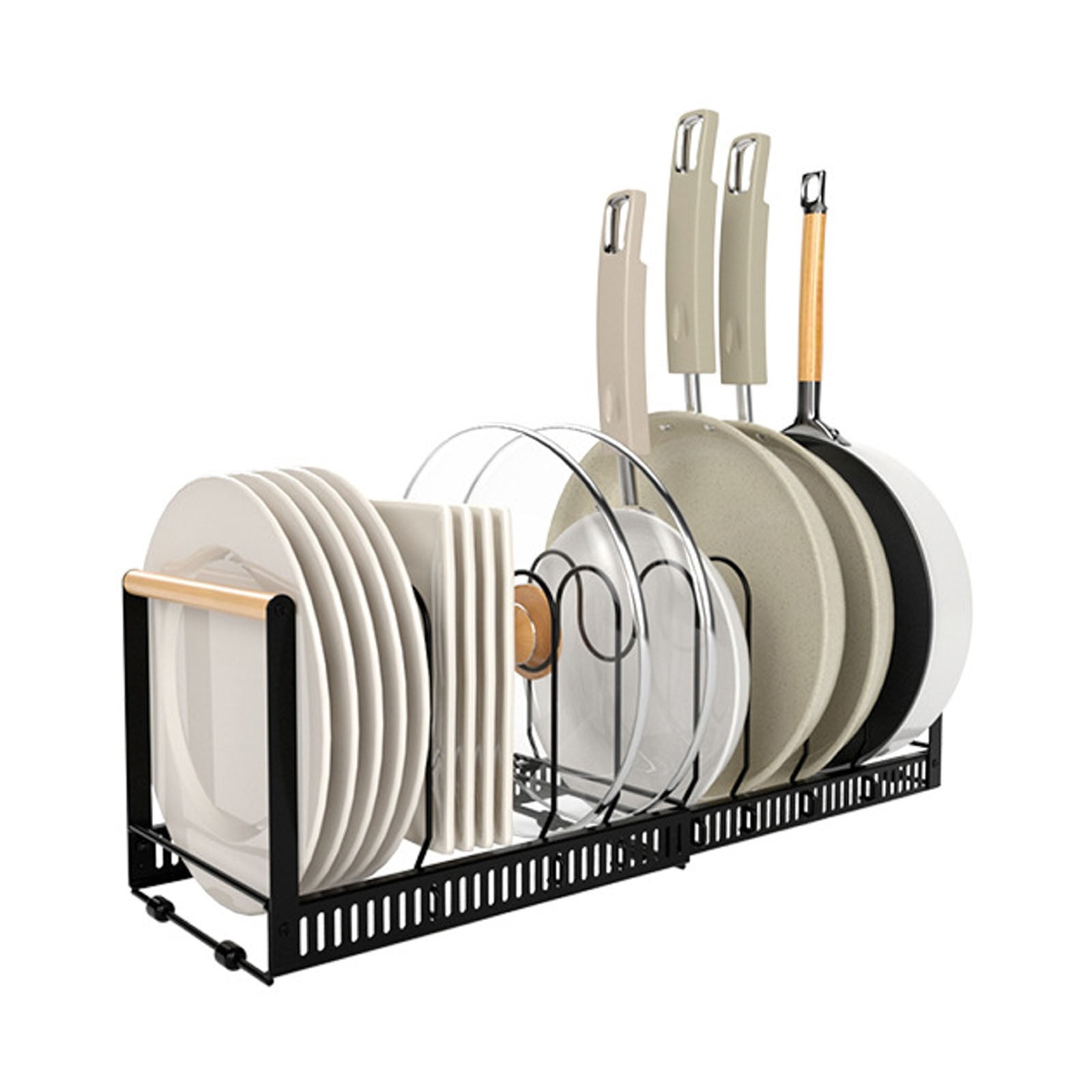 CAUYDY Expandable Pot and Pan Organizer Rack,Pot Lid Holder with ...