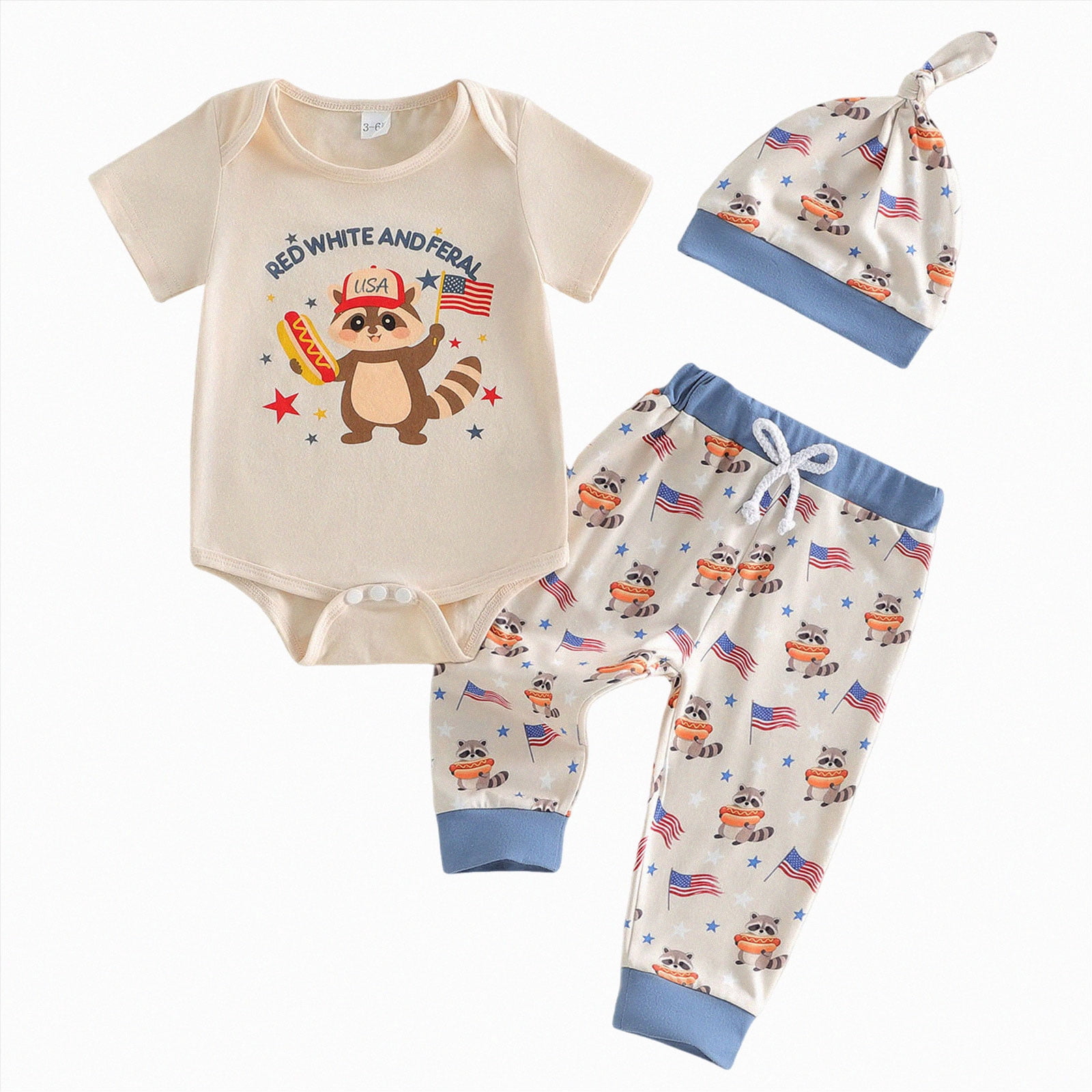 CAUYDY First Birthday Outfit Boy Newborn Boys 4th Of July Outfits Short ...