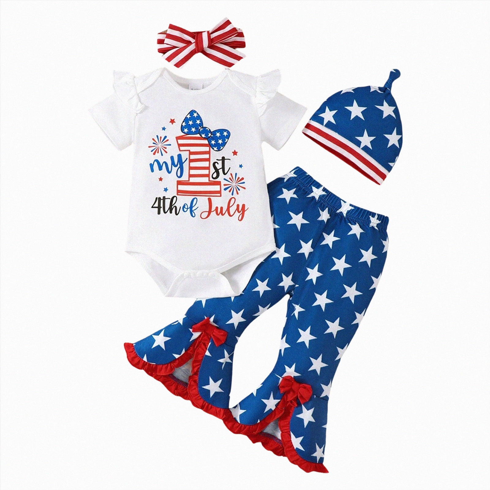 CAUYDY Fourth of JulyToddler Baby Girl Summer Fall Outfits USA Print ...