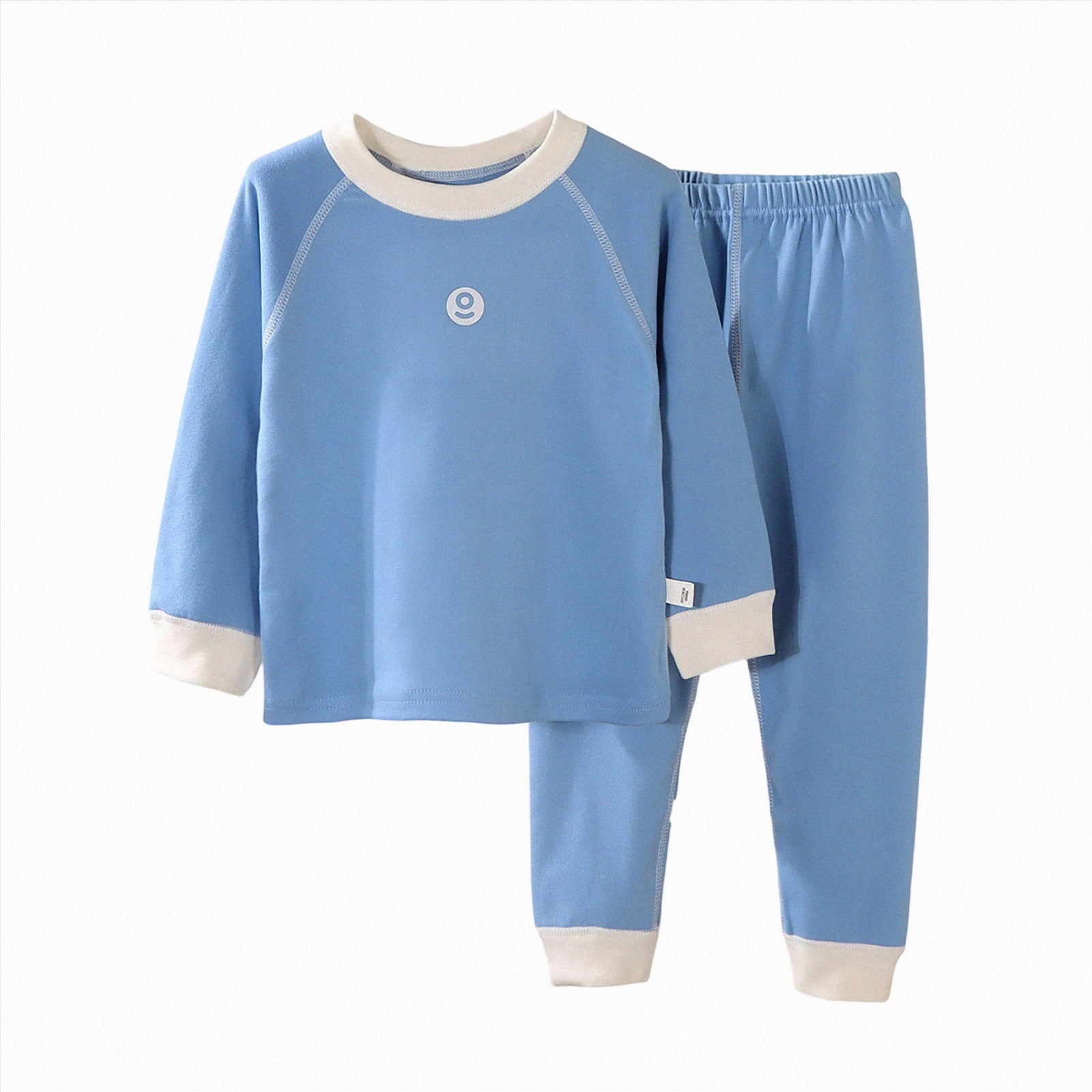 CAUYDY Girls Basic Pajamas Long Sleeve Solid Fall Winter Sleepwear ...