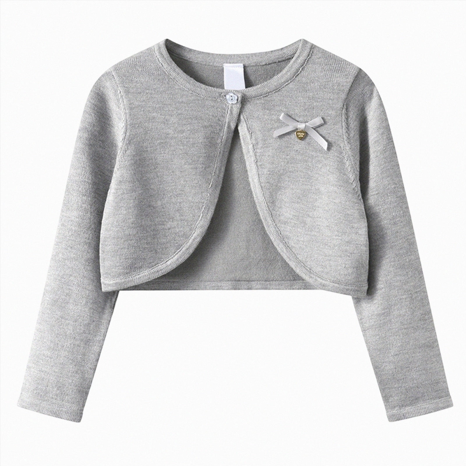 CAUYDY Girls Cardigan Sweater Long Sleeve Cute Bow Button Bolero ...