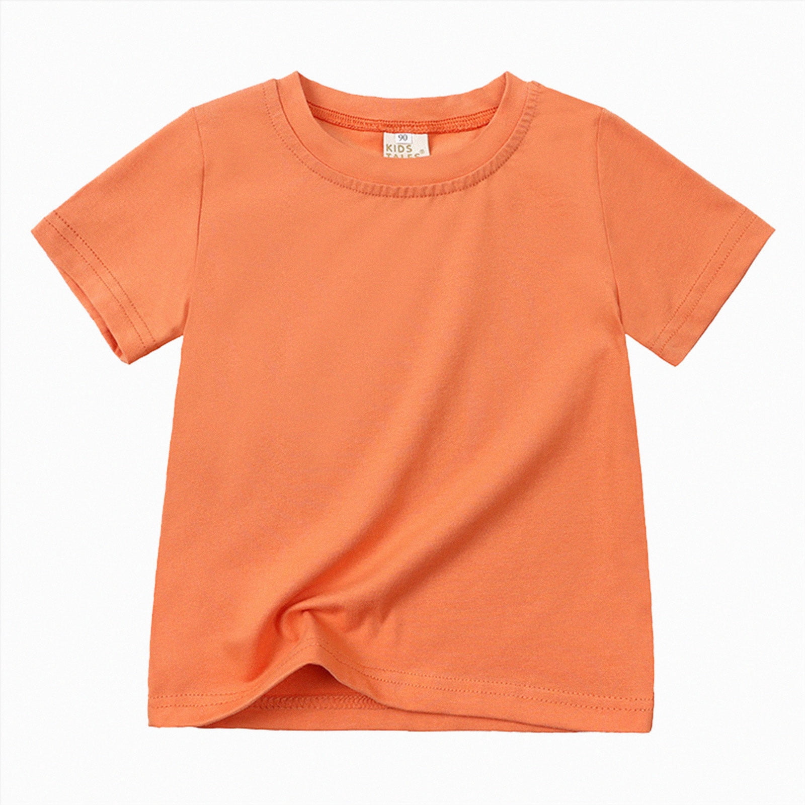 CAUYDY Girls’ Short Sleeve T-Shirts, Solid Color Soft Cotton Tees for ...