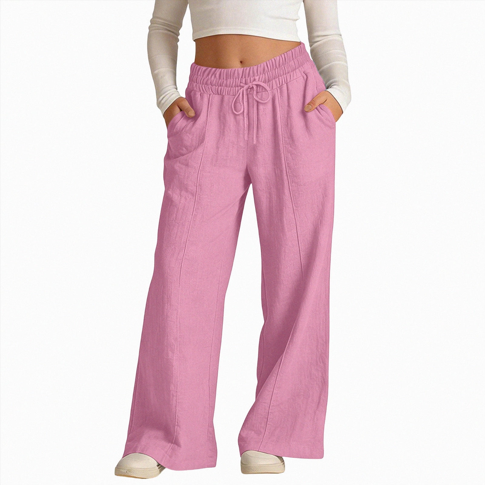 CAUYDY Girls' Wide Leg Sweatpants Kids Summer Joggers Drawstring Open ...