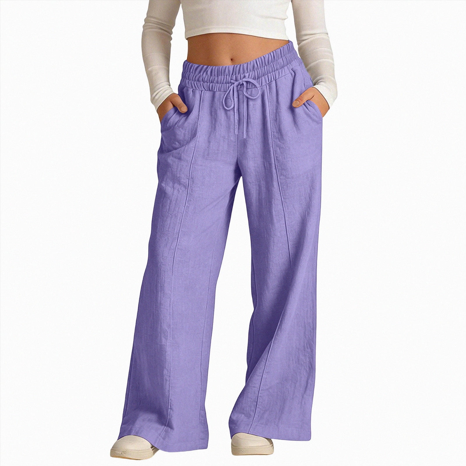 CAUYDY Girls' Wide Leg Sweatpants Kids Summer Joggers Drawstring Open ...