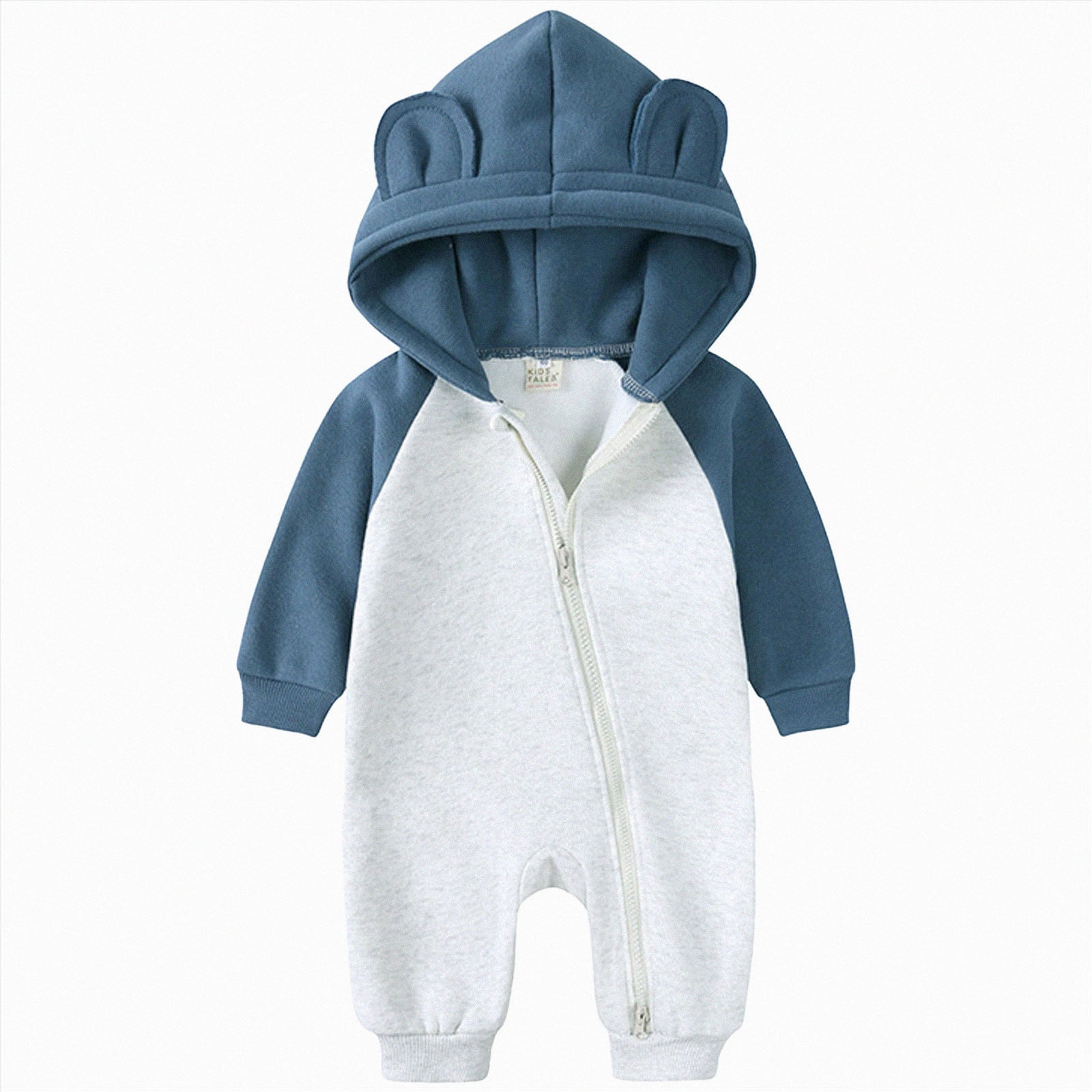 CAUYDY Infant Baby Boy Girl Clothes Color Block Hoodie Romper Zip Up ...