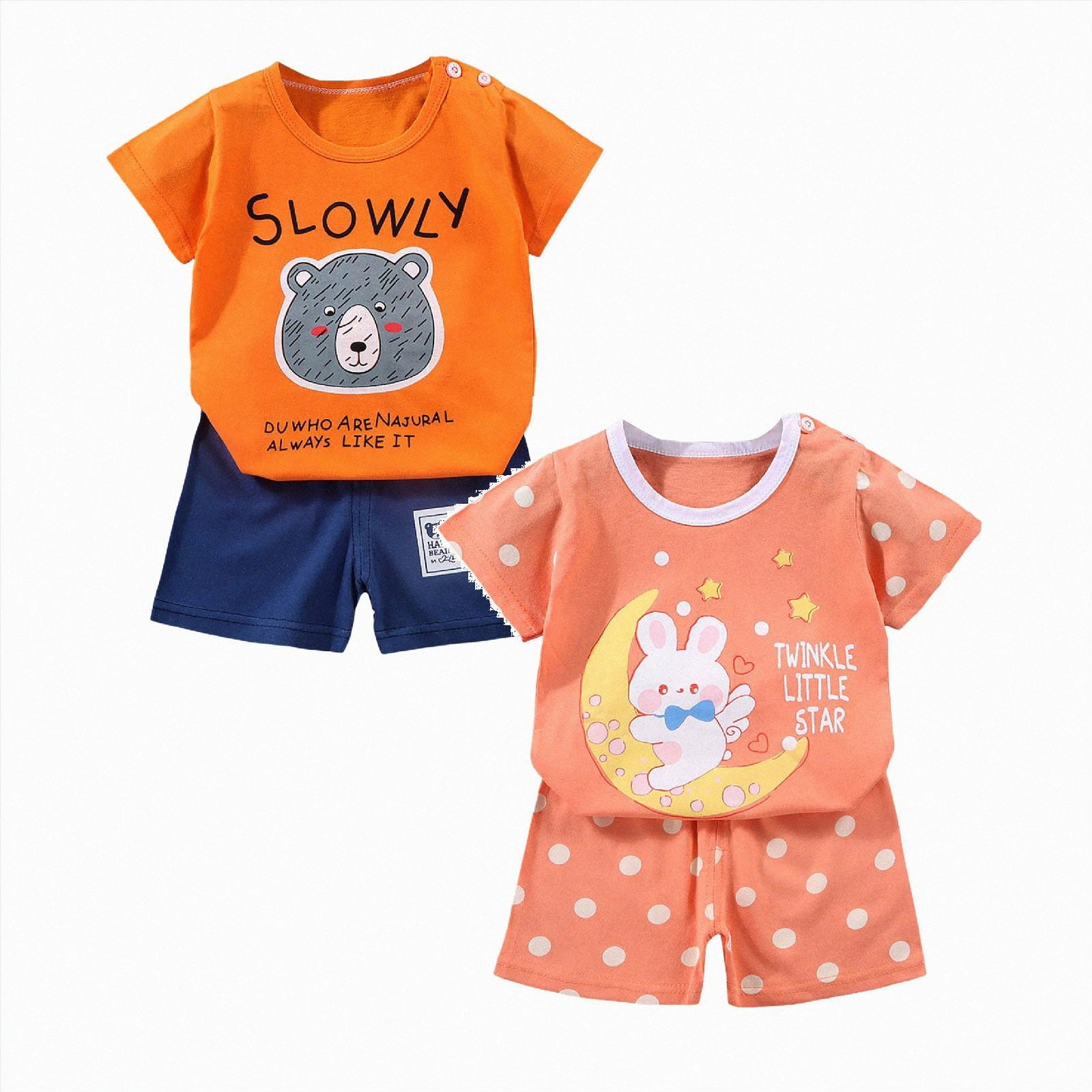 CAUYDY Infant Baby Boy Summer Clothes Animals Print Short Sleeve T ...