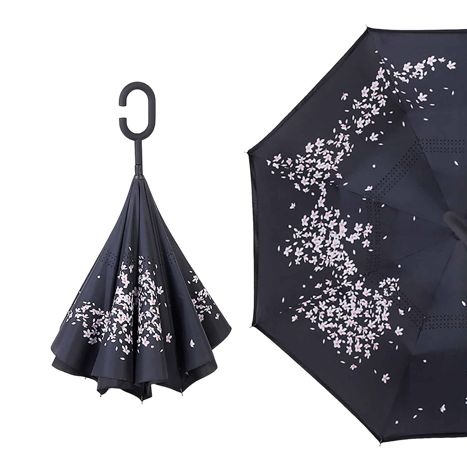 CAUYDY Inverted Reverse Upside Down Umbrella, Extra Large Double Canopy ...