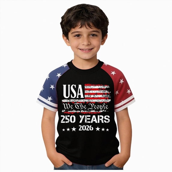 CAUYDY Kids 4th of July T-Shirts Boys Girl American Flag Print Shirts ...