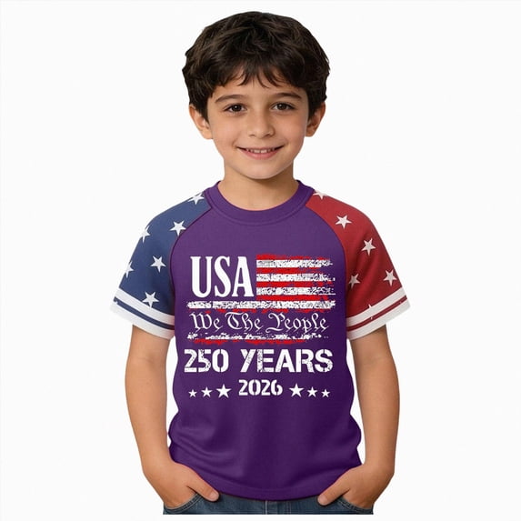 CAUYDY Kids 4th of July T-Shirts Boys Girl American Flag Print Shirts ...