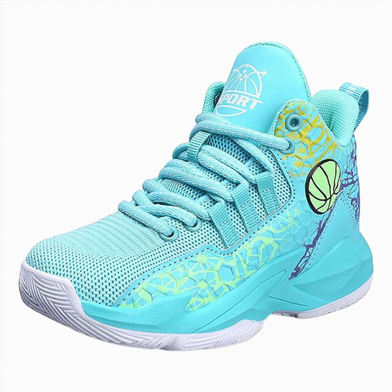 CAUYDY Kids Basketball Shoes High Top Sports Shoes Boys Sneakers Lace ...