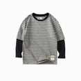 CAUYDY Kids Boys T Shirts Casual Long Sleeve Color Block Striep Tops ...