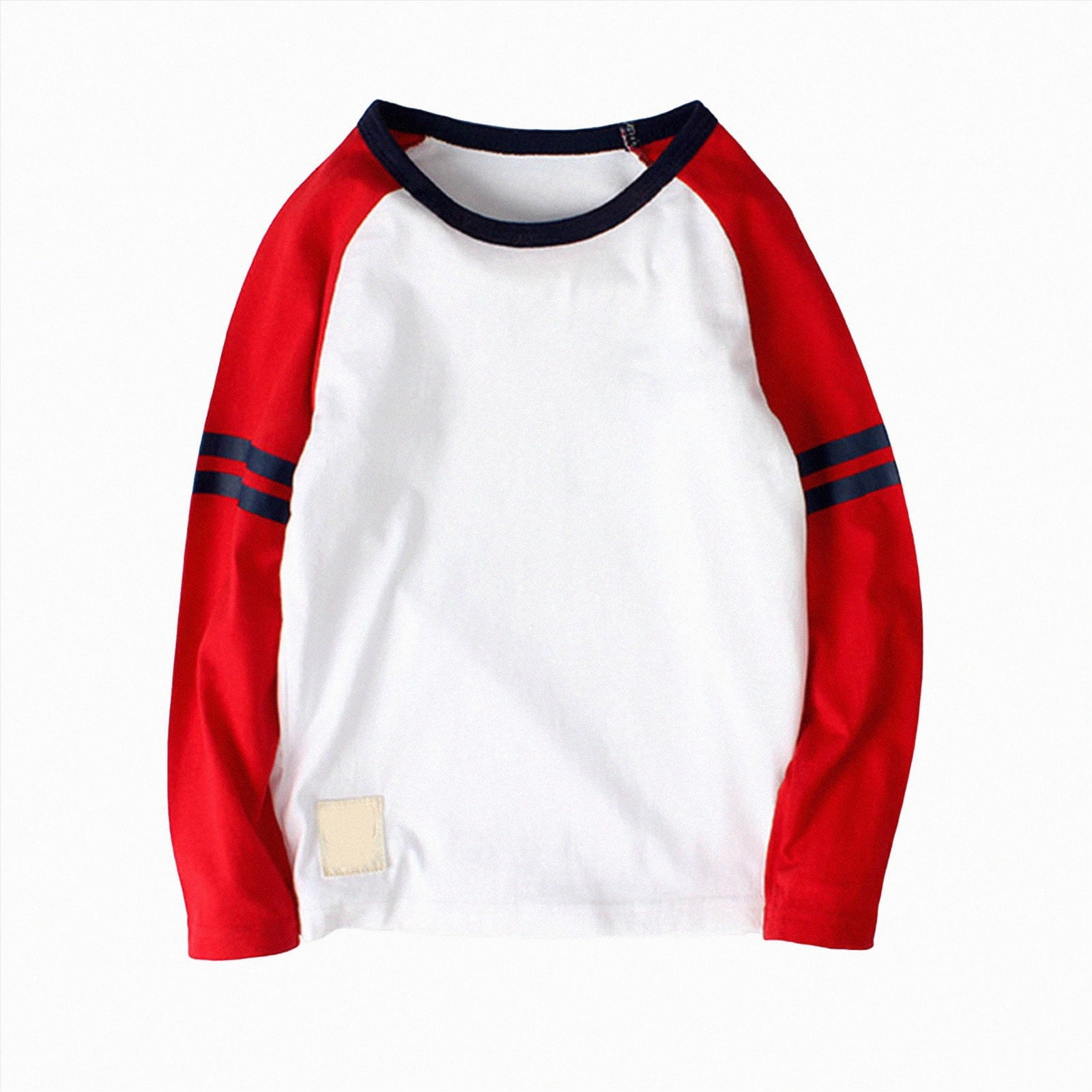 CAUYDY Kids Boys T Shirts Casual Long Sleeve Color Block Tops Crewneck ...