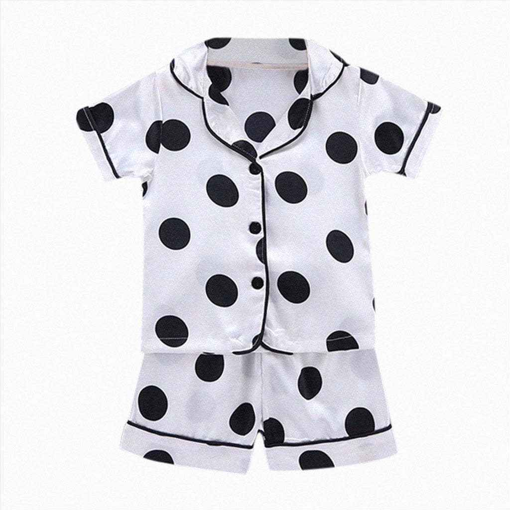CAUYDY Kids Short Sleeve Cotton Pajama Set Toddler Baby Boys Girls ...