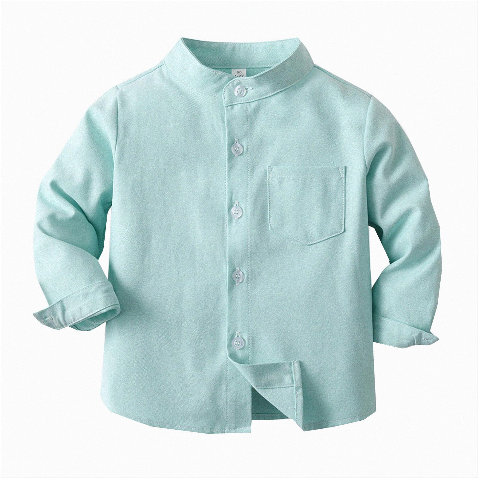 CAUYDY Kids Toddler Baby Boys Button Down Solid Color Shirts Crewneck ...