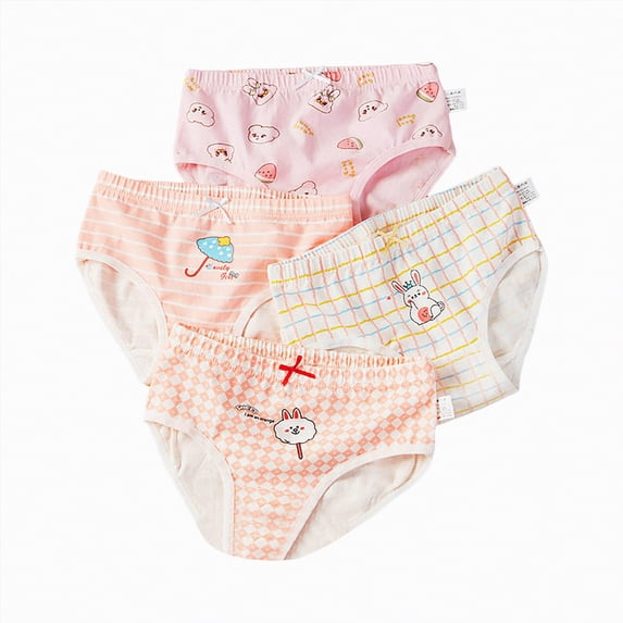 CAUYDY Little Girls Cotton Panties Toddlers Girl Briefs Pack of 4 Print ...