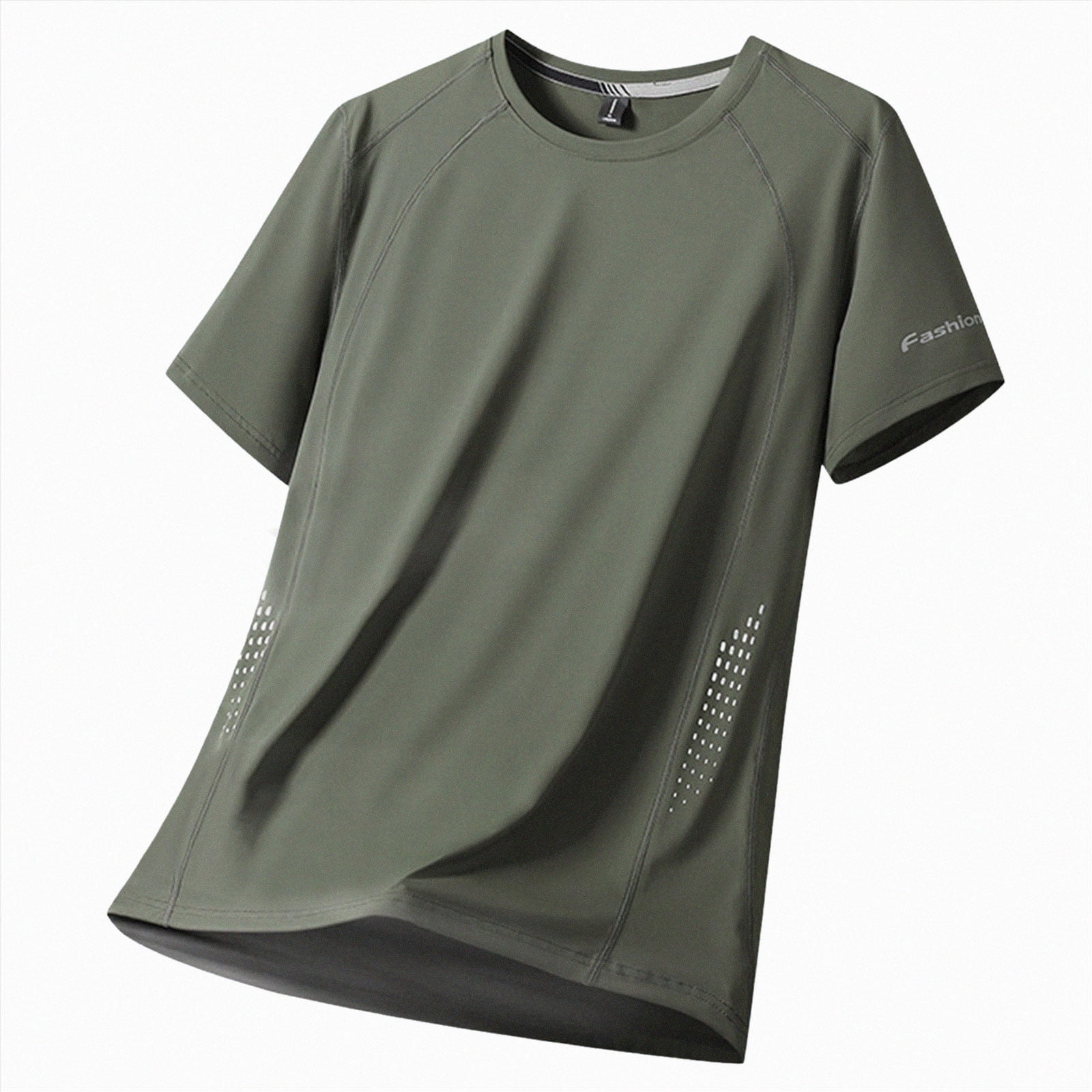 CAUYDY Men's Dry Fit Shirts Mesh Short Sleeve Athletic Lightweight ...