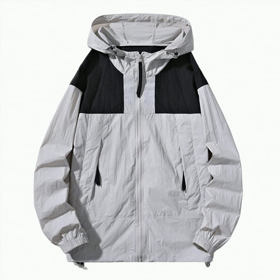 CAUYDY Men's Lightweight Softshell Jacket Fleece Lined Hooded Water ...