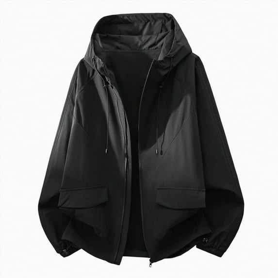 CAUYDY Men's Packable Rain Jacket Waterproof Lightweight Raincoat Rain ...