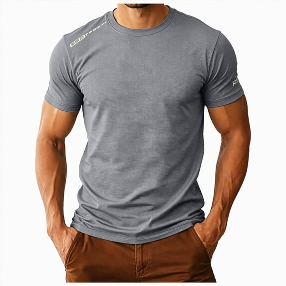 CAUYDY Men's Workout Shirts Short Sleeve Tees Quick Dry Moisture ...