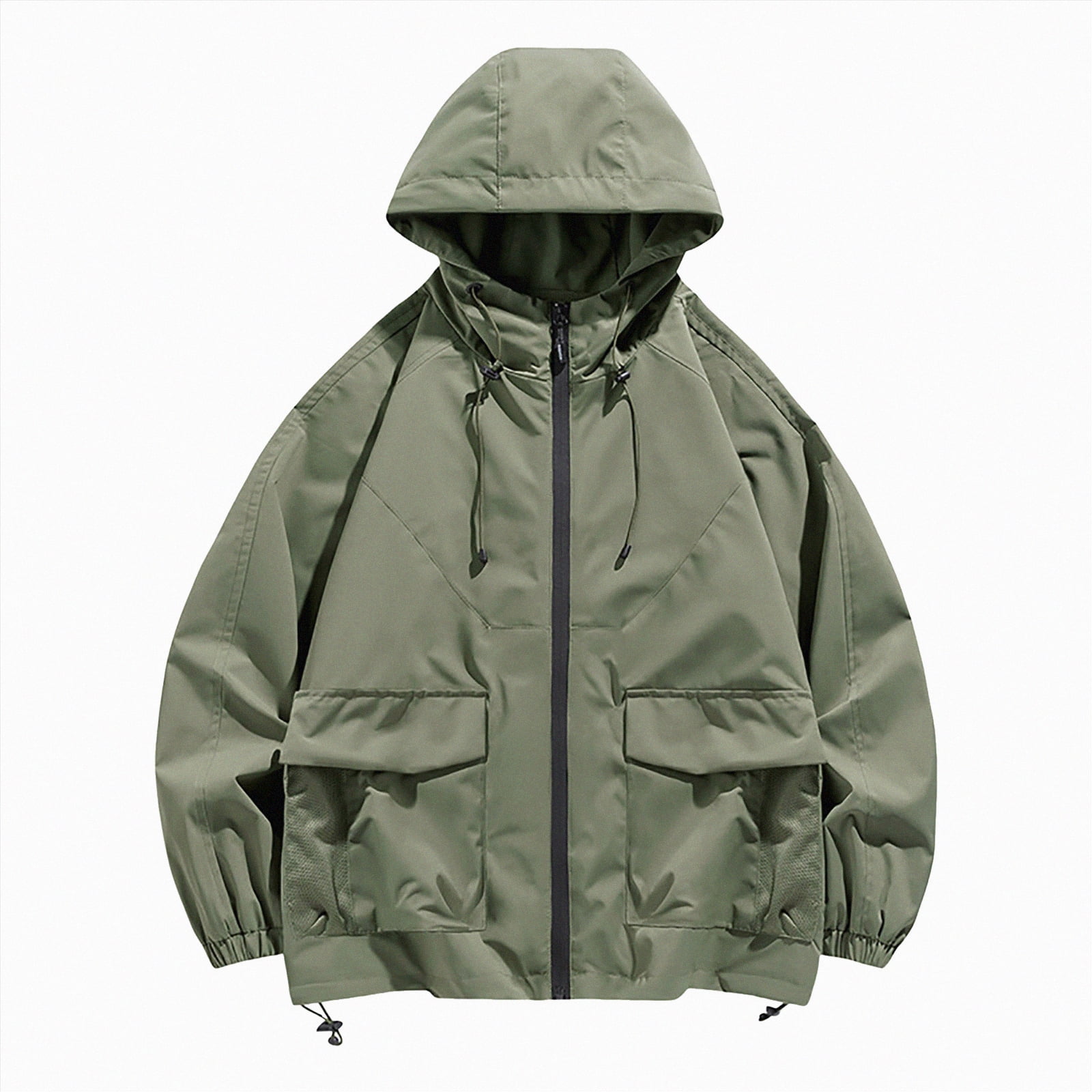 CAUYDY Mens Waterproof Lightweight Rain Jacket Breathable Active ...