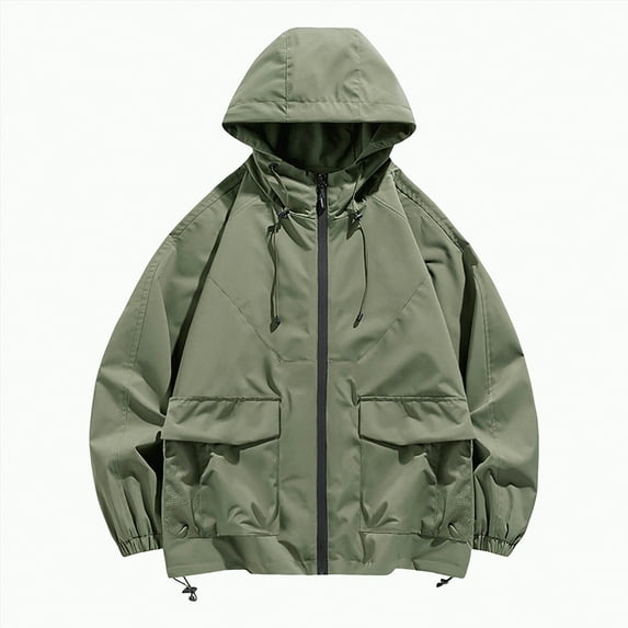 CAUYDY Mens Waterproof Lightweight Rain Jacket Breathable Active ...