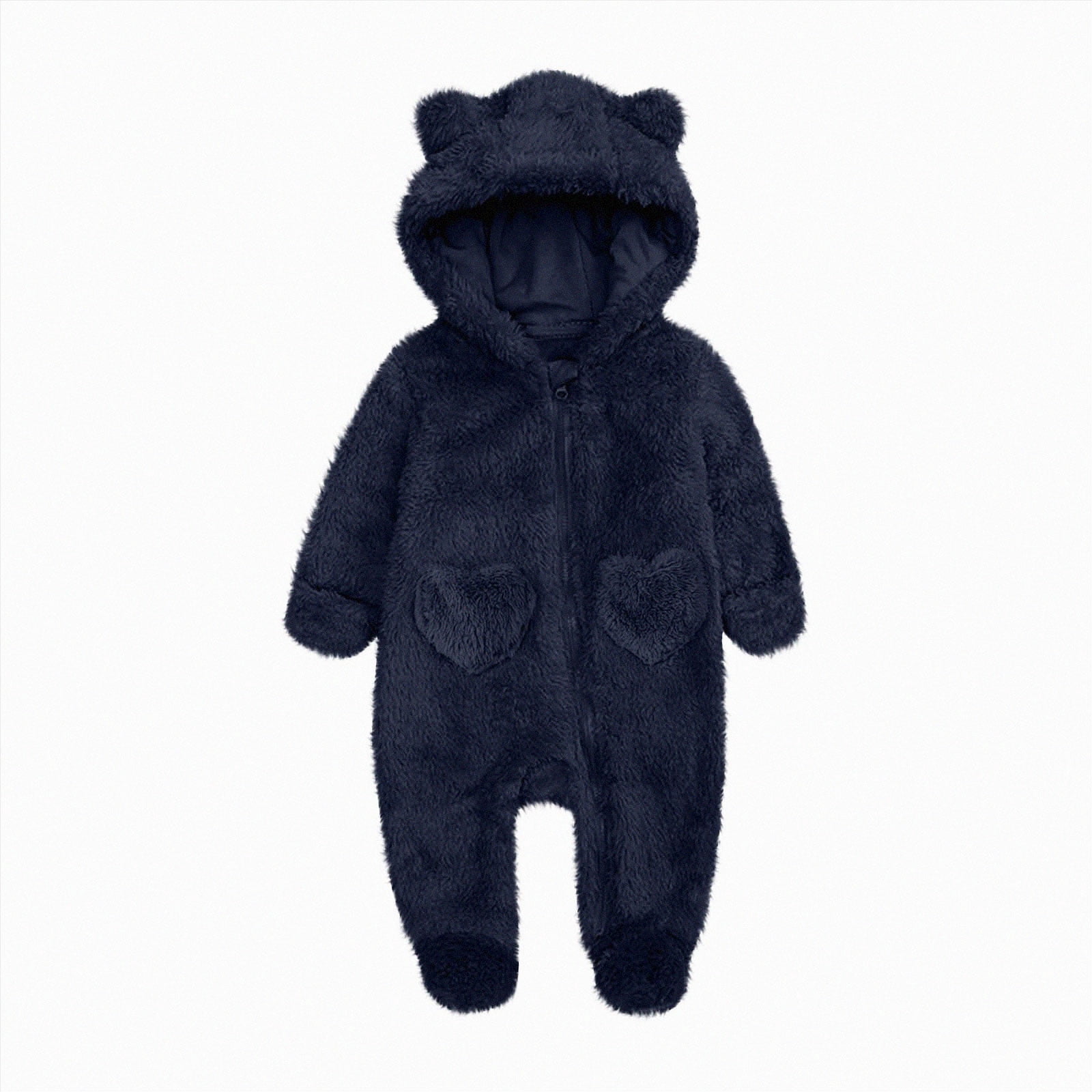 CAUYDY Newborn Baby Girl Fall Winter Clothes Fleece Romper Jumpsuit ...