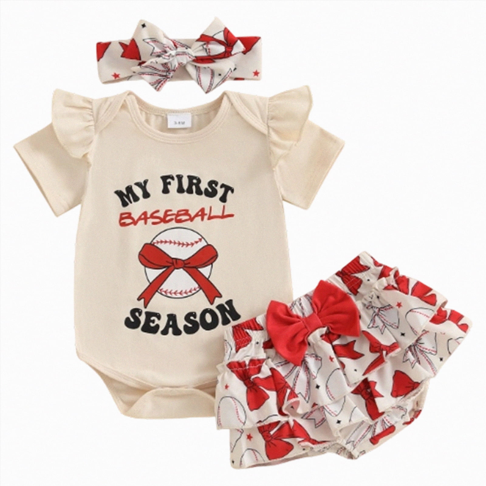 CAUYDY Newborn Baby Girl Summer Clothes Fly Sleeve Romper & Pretty ...