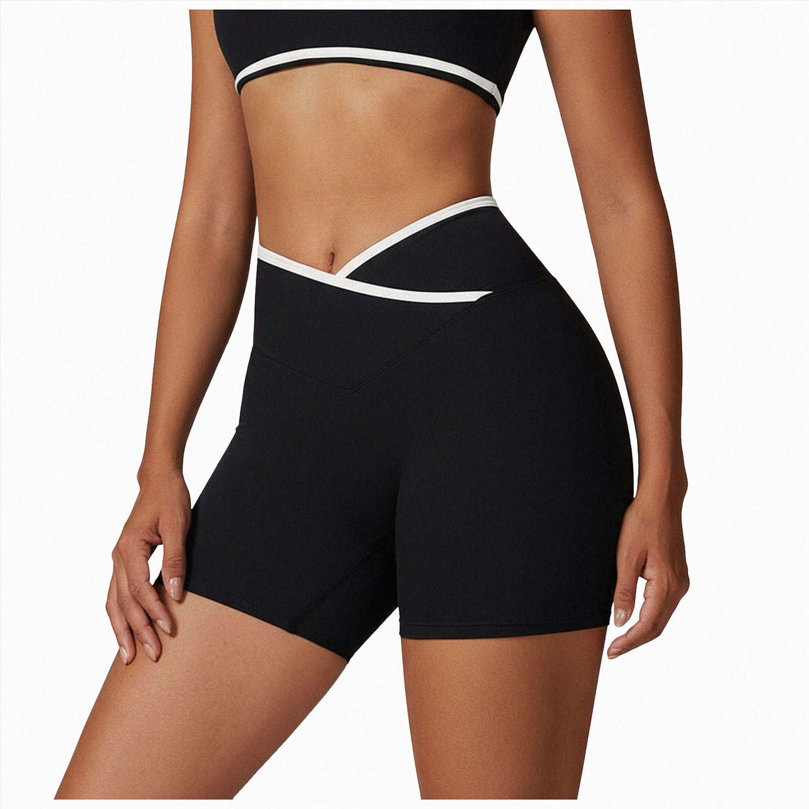 CAUYDY Scrunch V Back Booty Shorts for Women High Waist Yoga Gym ...