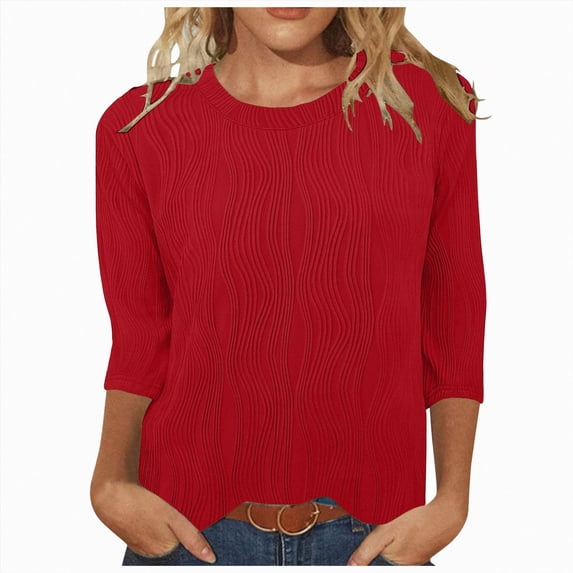 CAUYDY Short Sleeve Shirts for Women Casual Spring Summer Tops Ribbed ...
