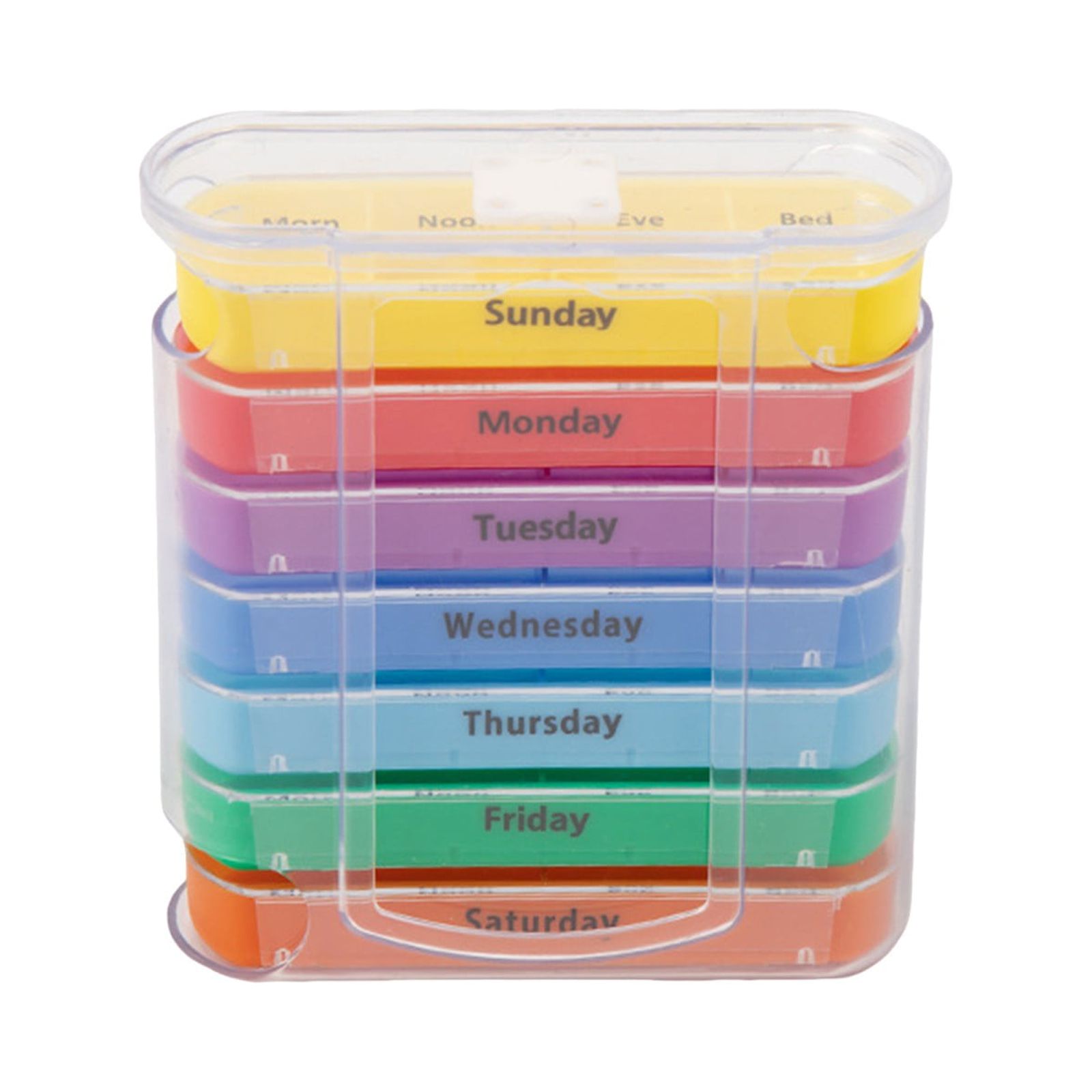 CAUYDY Stackable Daily Pill Organizer - 7 Pack, 7 Times a Day Weekly ...