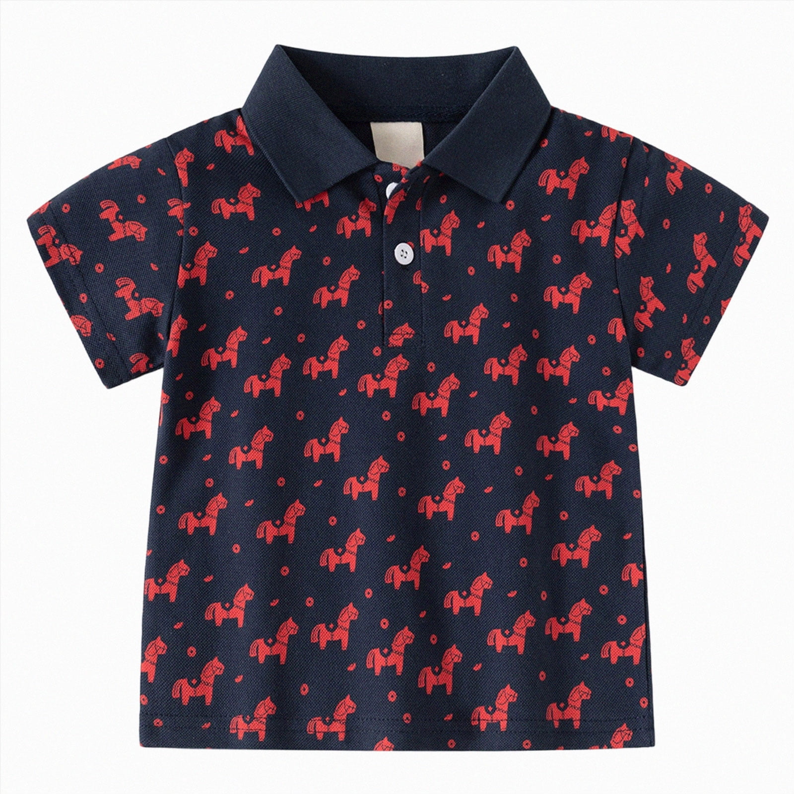 CAUYDY T Shirt Breathable Short Sleeve Horse Pattern Boys Summer Shirts ...