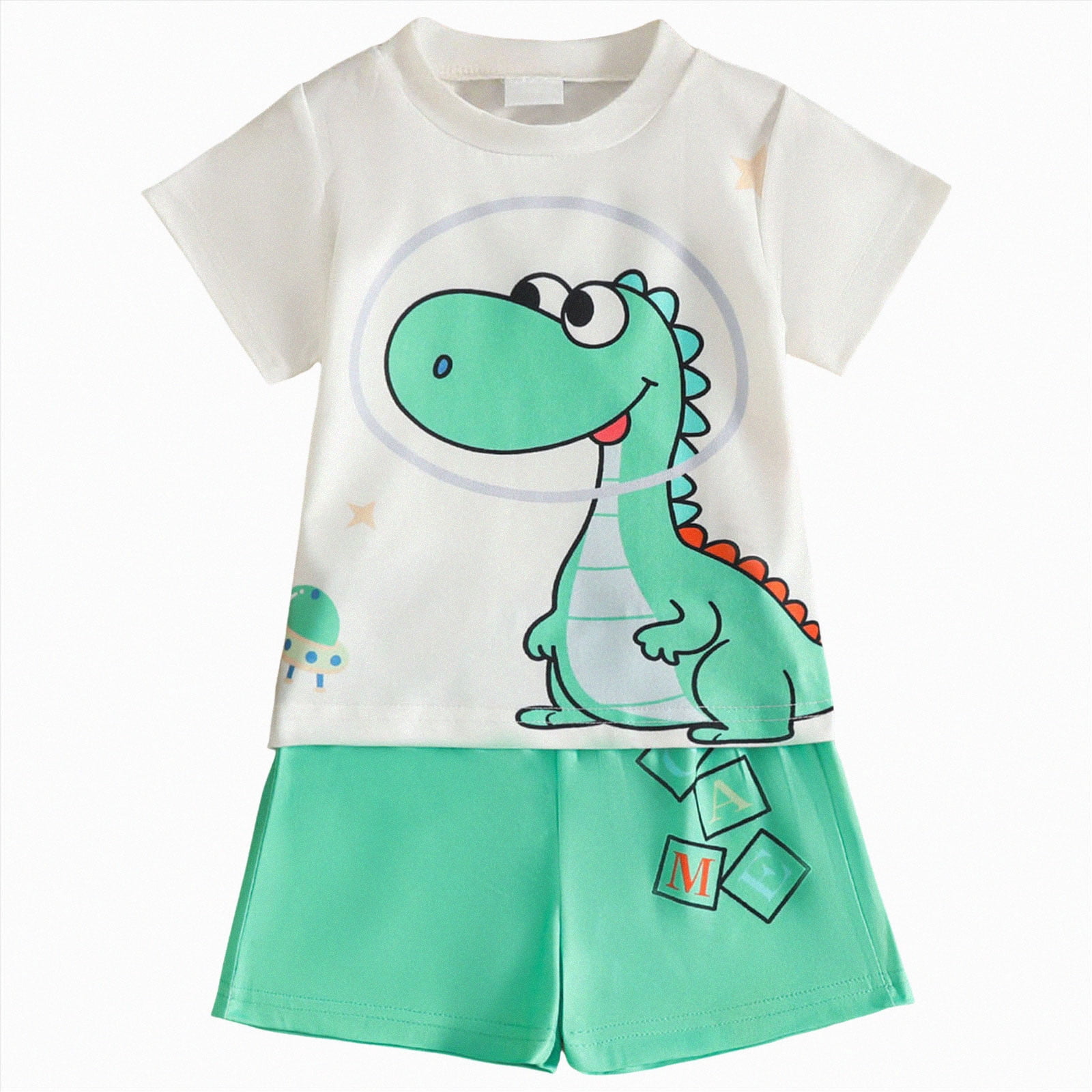 CAUYDY Toddler Baby Boy Clothes Boys Summer Outfits Dinosaur T-Shirt ...