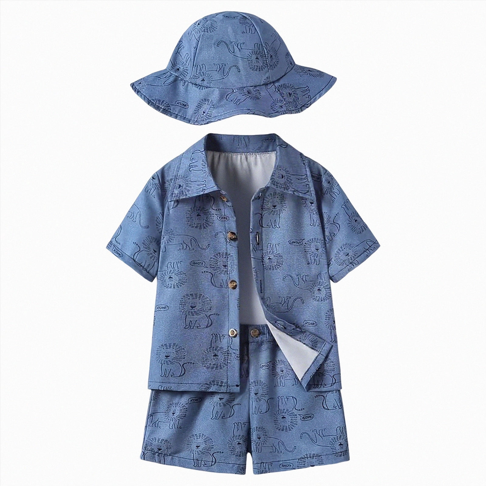 CAUYDY Toddler Baby Boy Clothes Summer Cartoon Print Outfits Infant Boy ...
