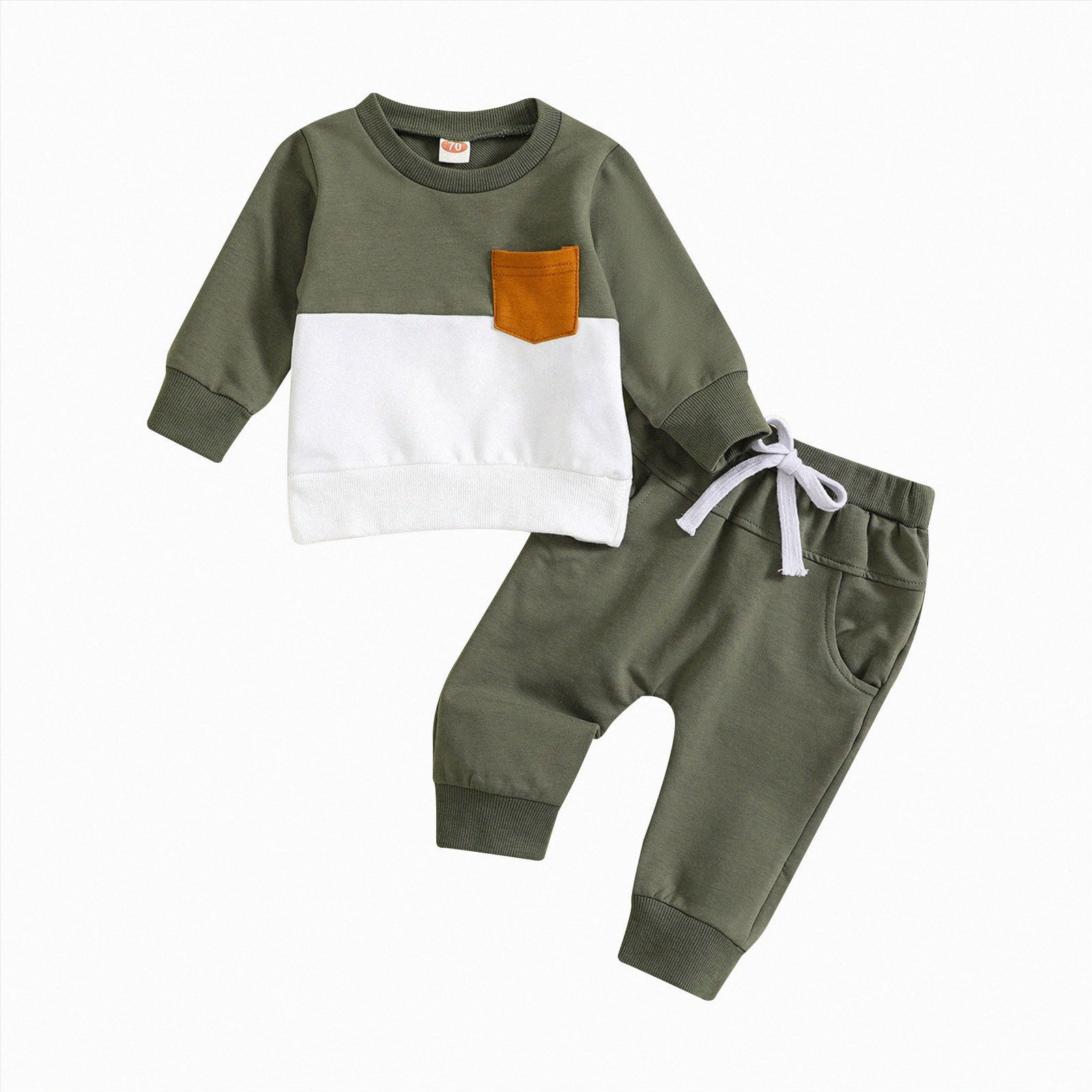 CAUYDY Toddler Baby Boy Fall Clothes Contrast Color Sweatshirt Pants ...