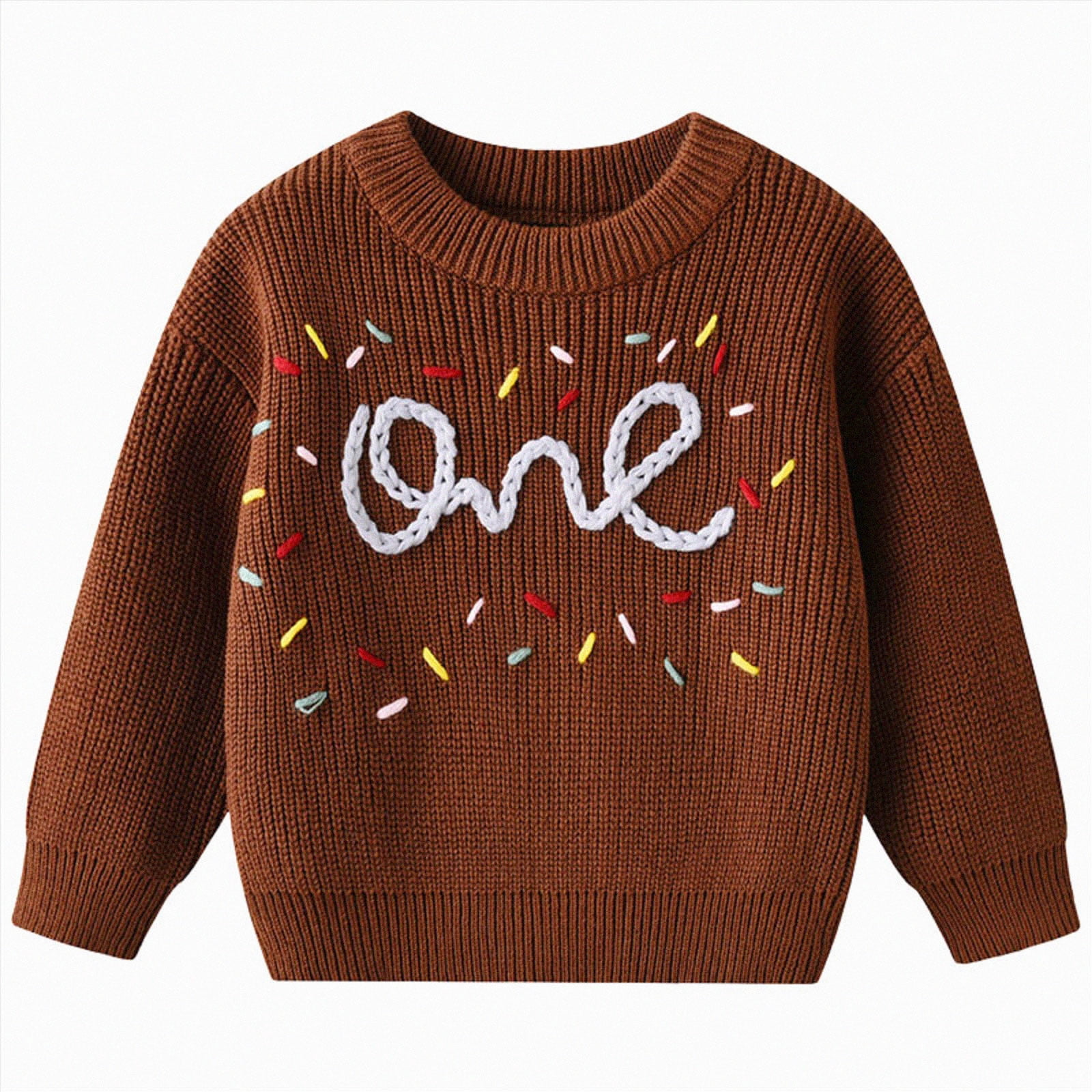 CAUYDY Toddler Baby Boy Girl Knit Sweater Letter Embroidery Long Sleeve ...