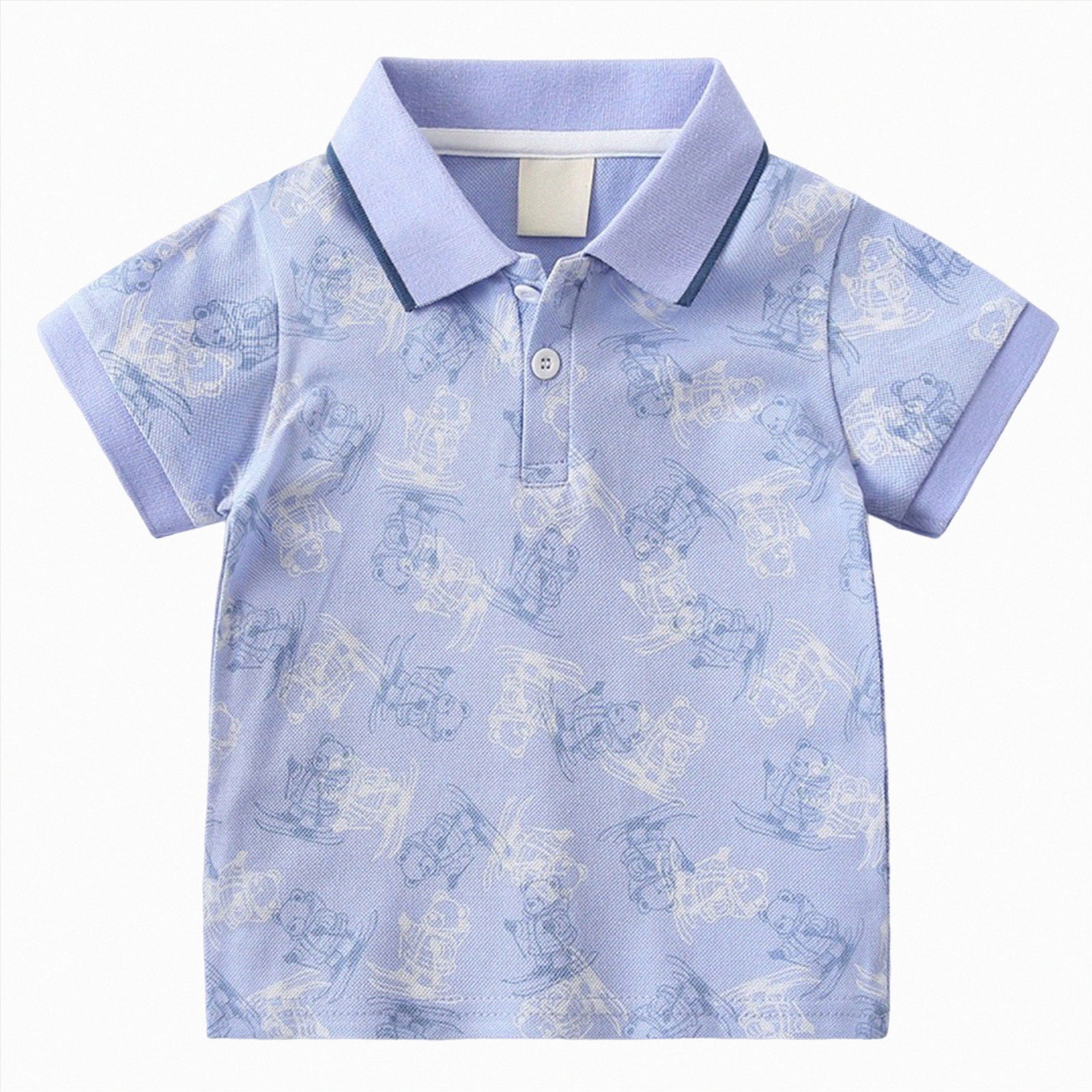 CAUYDY Toddler Baby Boy Summer Bear Print Outfits Color Block Short ...